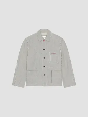 Givenchy Couture Seam Striped Jacket In Denim - Multicolored