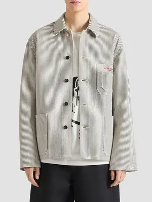 Givenchy Couture Seam Striped Jacket In Denim