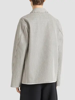 Givenchy Couture Seam Striped Jacket In Denim