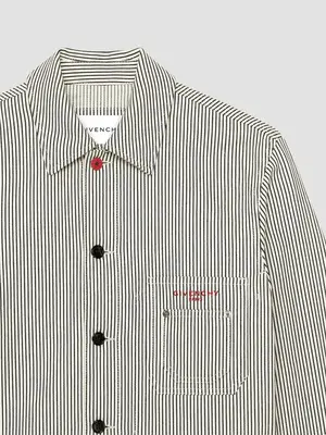 Givenchy Couture Seam Striped Jacket In Denim