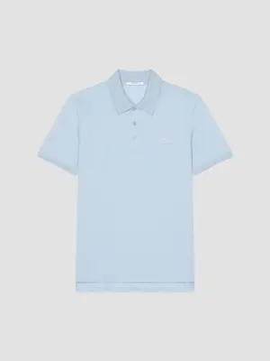 Givenchy Polo Shirt In Cotton With Logo Gros Grain - Light Blue