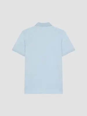 Givenchy Polo Shirt In Cotton With Logo Gros Grain - Light Blue