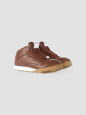 Givenchy Puffy Yard Mid-top Sneakers In Nappa Leather - Brown