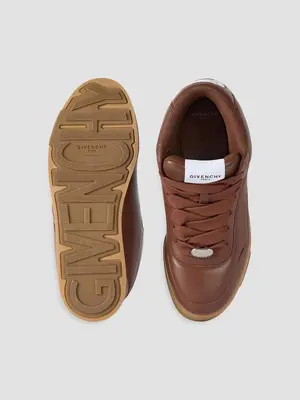 Givenchy Puffy Yard Mid-top Sneakers In Nappa Leather - Brown