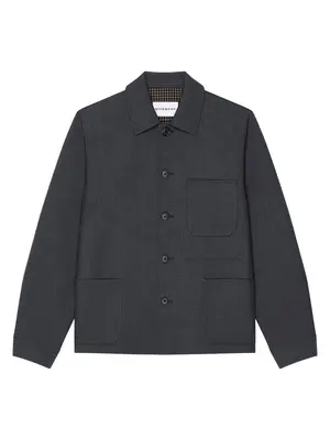 Givenchy Overshirt In Wool With Checked Reverse - Grey