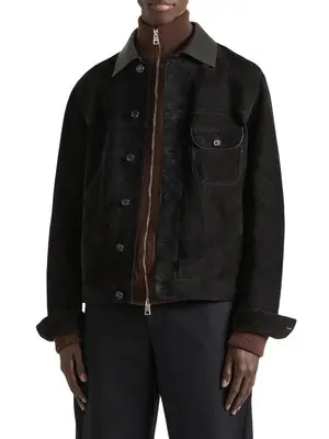 Givenchy Jacket In Suede With Asymmetrical Pocket
