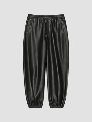 Givenchy Couture Seam Jogger Pants In Nappa Leather - Black