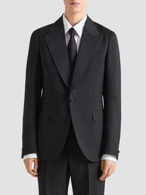 Givenchy Single-breasted Deconstructed Jacket In Wool And Mohair - Black