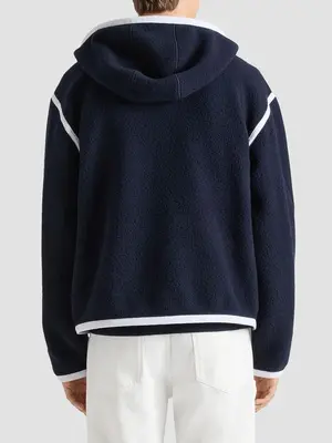 Givenchy Long Sleeve Fleece Jacket With Gros Grain Detail