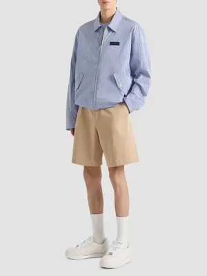 Givenchy Couture Seam Bermuda Shorts In Cotton With Gros Grain - Beige