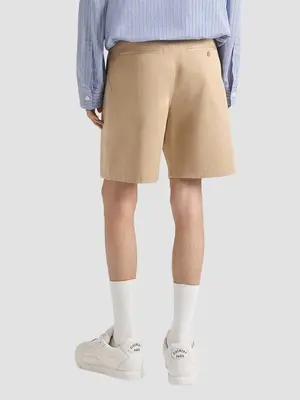 Givenchy Couture Seam Bermuda Shorts In Cotton With Gros Grain - Beige