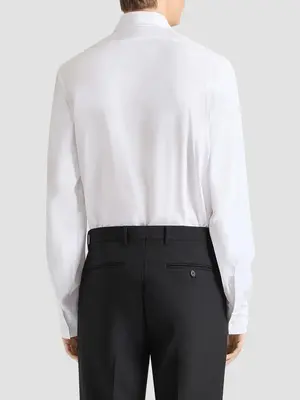 Givenchy Slim Shirt In Poplin With Crystals Embroidered Collar