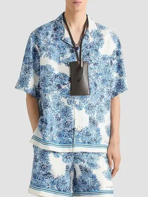 Givenchy Couture Seam Shirt In Silk With Pompom Print