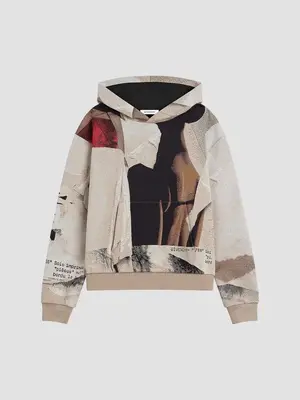 Givenchy Couture Seam Hoodie With Ripped Papers Jacquard