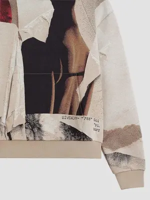 Givenchy Couture Seam Hoodie With Ripped Papers Jacquard
