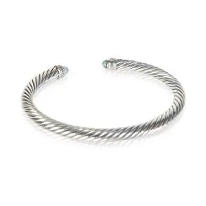 David Yurman Sterling Silver Topaz And Diamond Cable Classic Bracelet