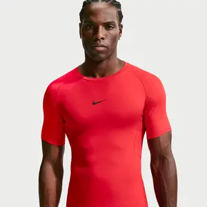 Nike Pro Dri-fit Tight Short-sleeve Fitness Top - Red