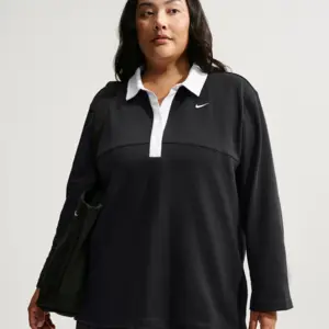 Nike Sportswear Oversized Long-sleeve Polo - Black