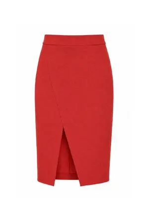 CONQUISTA Asymmetric Wrap-front Pencil Skirt