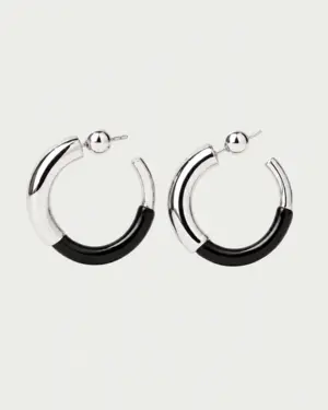 SOPHIE BLAKE Maggie Hoops Silver & Black Onyx - Gold