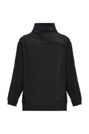 Adidas Oversized Zip-front Sweatshirt - Black