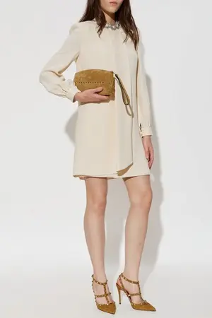 Valentino Garavani Suede High Heels With Studs - Brown