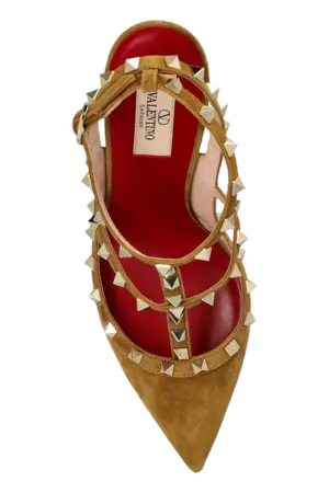 Valentino Garavani Suede High Heels With Studs - Brown