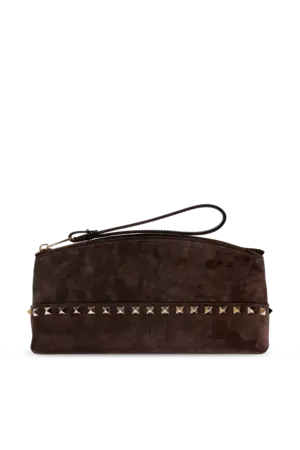 Valentino Garavani Studded Suede Bag - Brown