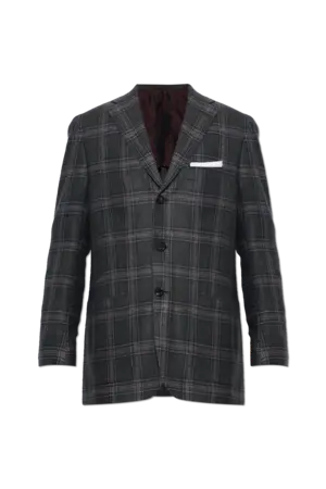 Kiton Check-pattern Blazer - Grey