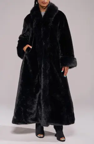 AZALEA WANG Josefina Faux Fur Trench Coat