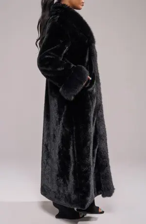 AZALEA WANG Josefina Faux Fur Trench Coat