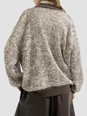 Brunello Cucinelli Dazzling Craquelé Embroidery Cardigan