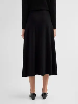 Fabiana Filippi Platinum Virgin Wool-blend Midi-skirt