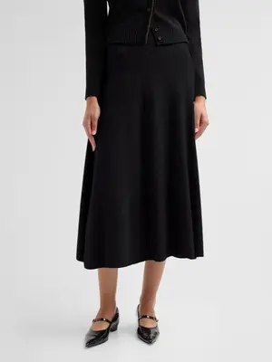 Fabiana Filippi Platinum Virgin Wool-blend Midi-skirt