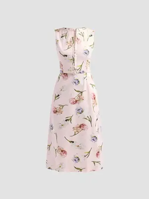 Oscar De La Renta Resort Painted Iris Poplin Day Dress - Blossom Multi