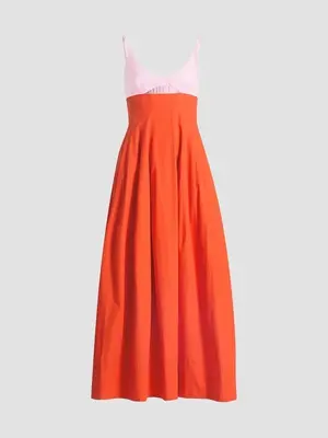 Simkhai Maddy Cotton-blend A-line Midi-dress - Lobster Multi