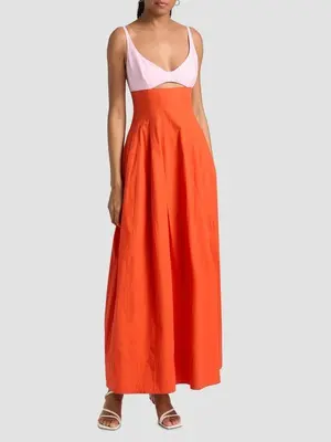 Simkhai Maddy Cotton-blend A-line Midi-dress