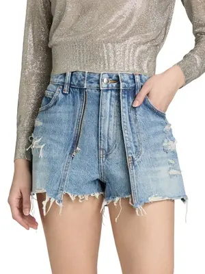 Alexander Wang Distressed Double Layer Skort