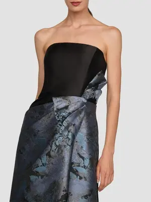 KAY UNGER Eva Dauphine Jacquard Asymmetic Gown