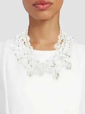 KENNETH JAY LANE Goldtone & Resin Beaded Cluster Necklace