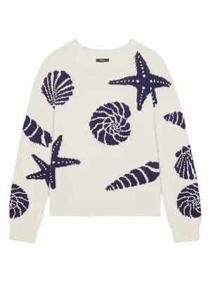 Rails Zoey Intarsia-knit Crewneck Sweater - Seashells