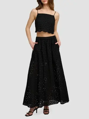 FAVORITE DAUGHTER The Pretty Please Eyelet Maxi Skirt