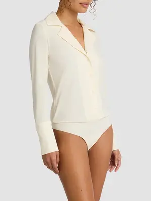 Commando Button-down Blouse Bodysuit