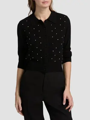 FRAME Rhinestone Wool-cashmere Cardigan