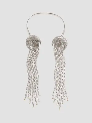 Valentino Garavani Kabarett Necklace In Metal, Crystals And Pearls - Palladium