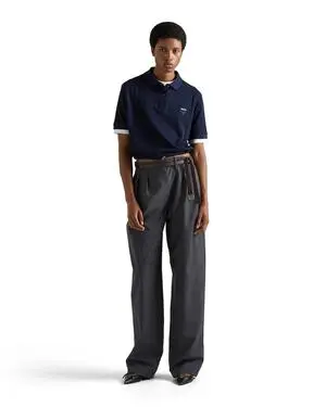 Prada Piqué And Jersey Polo Shirt
