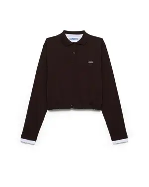Prada Piqué And Jersey Polo Shirt