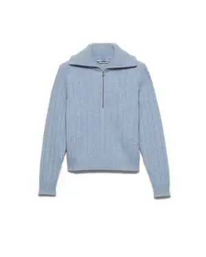 Prada Re-cashmere Polo Sweater - Light Blue