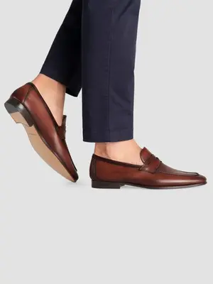 Magnanni Sasso Leather Penny Loafers