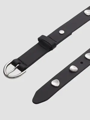 Rag & Bone Brynn Studded Leather Belt - Black